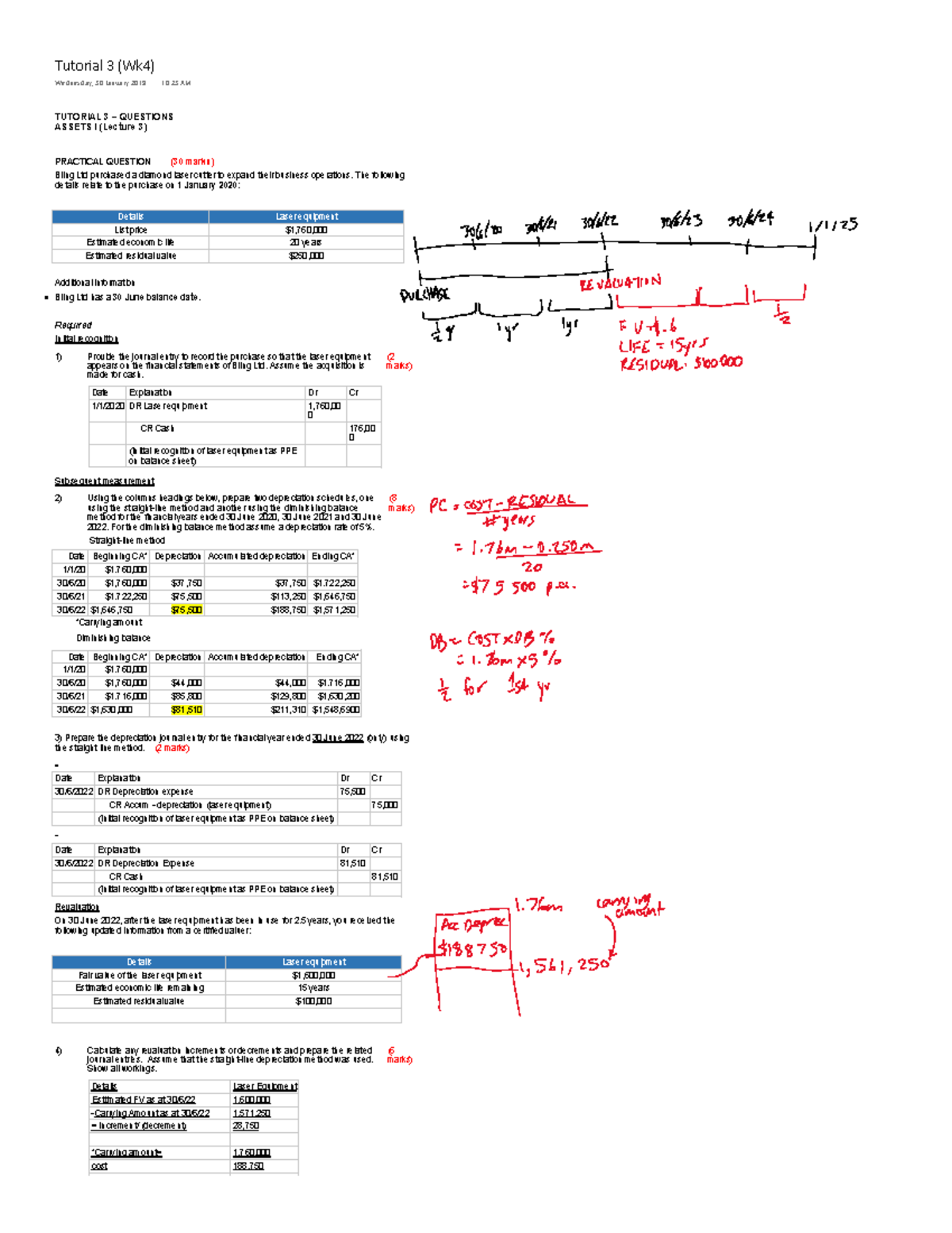 Tutorial 3 - 78725,$/ ± 48(67, $66(76 , /HFWXUH 35$&7,&$/ 48(67,21 ...