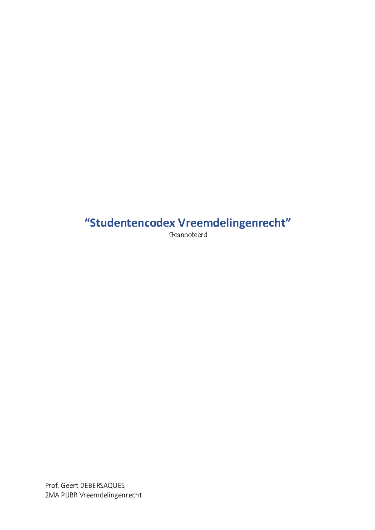 Studentencodex - codex - Prof. Geert DEBERSAQUES “Studentencodex ...