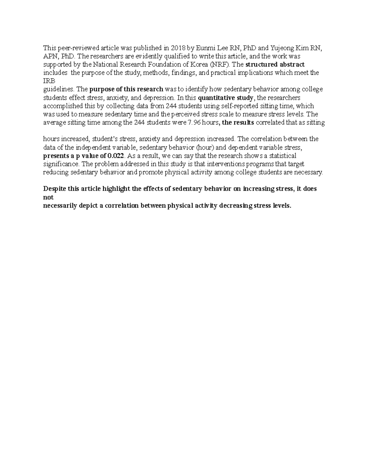 Annotted Bib exemplar - Research Paper - This peer-reviewed article was ...