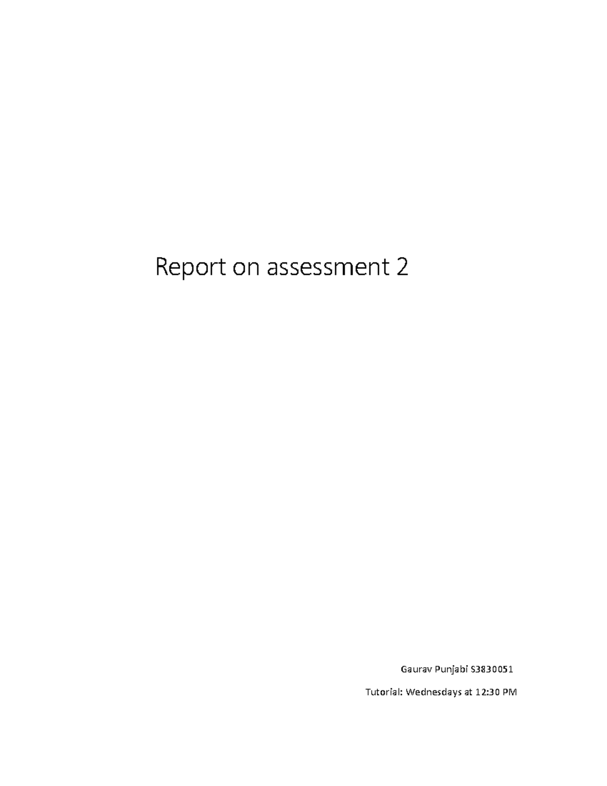 Assigment 2 Warning Tt Undefined Function 32 Warning Tt Undefined Function 32 Report On