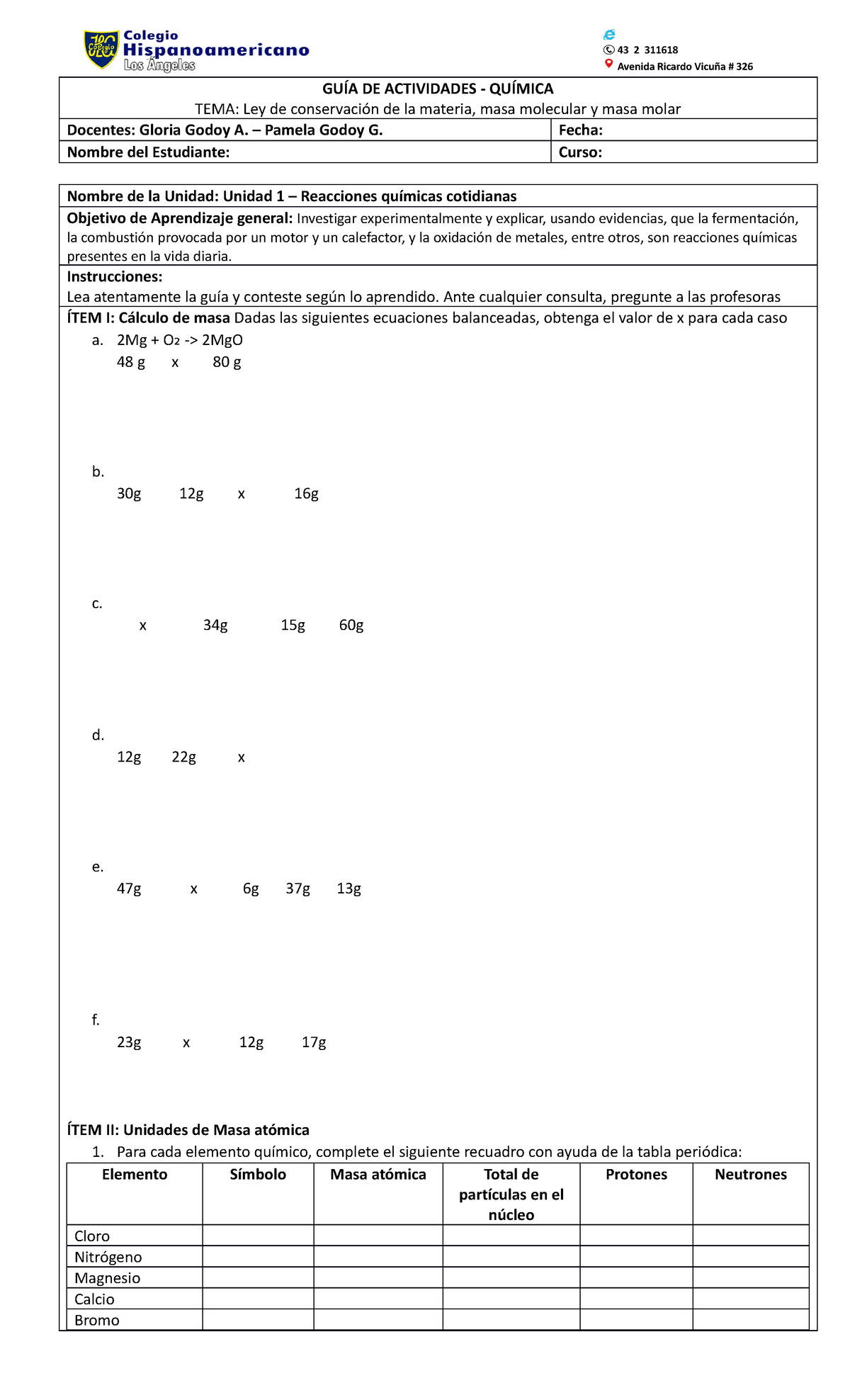 I° codoc guía act ley conservacion de la materia - 43 2 311618 Avenida Ricardo Vicuña # 326 GUÍA ...