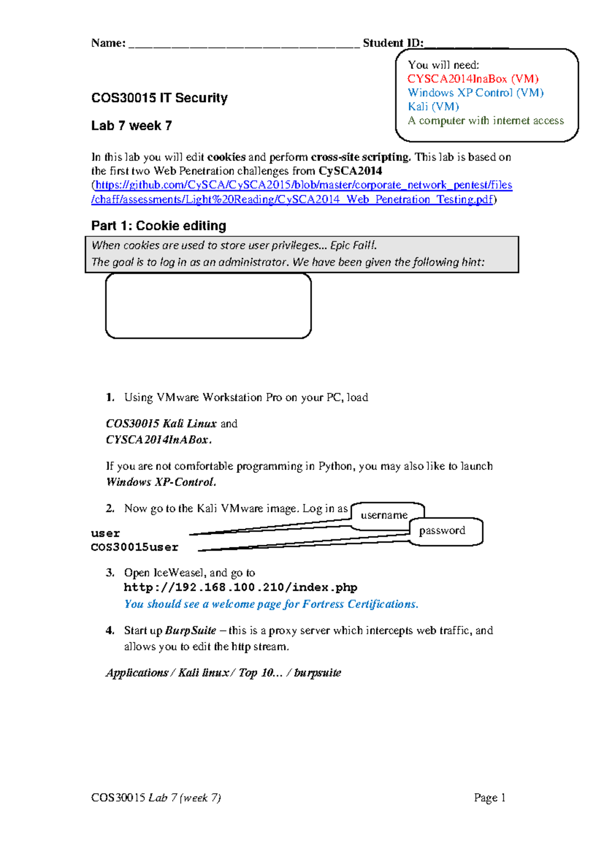 COS30015 Lab 4 week 4 - Optional task - COS 30015 IT Security Lab 7 ...