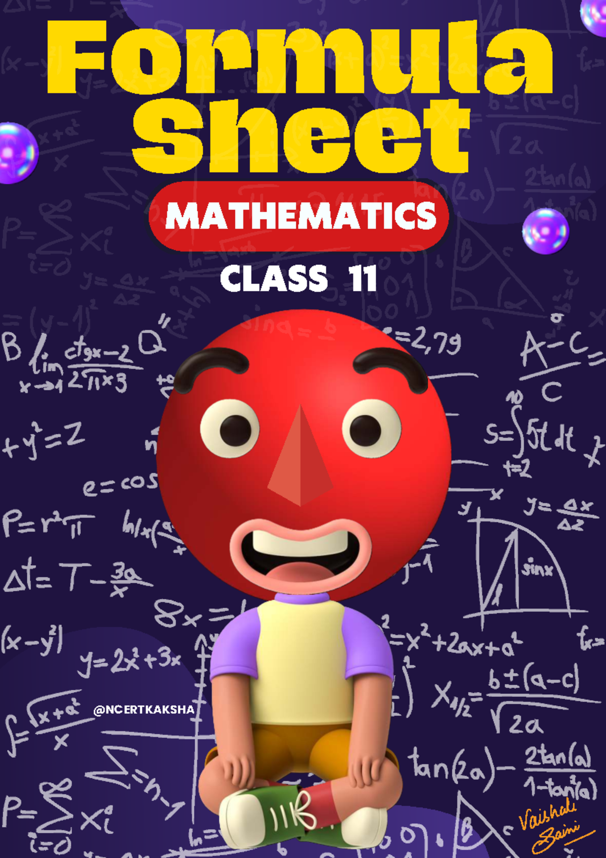 Ncert-kaksha-class-11-maths-formula-sheet - Formula Sheet MATHEMATICS ...