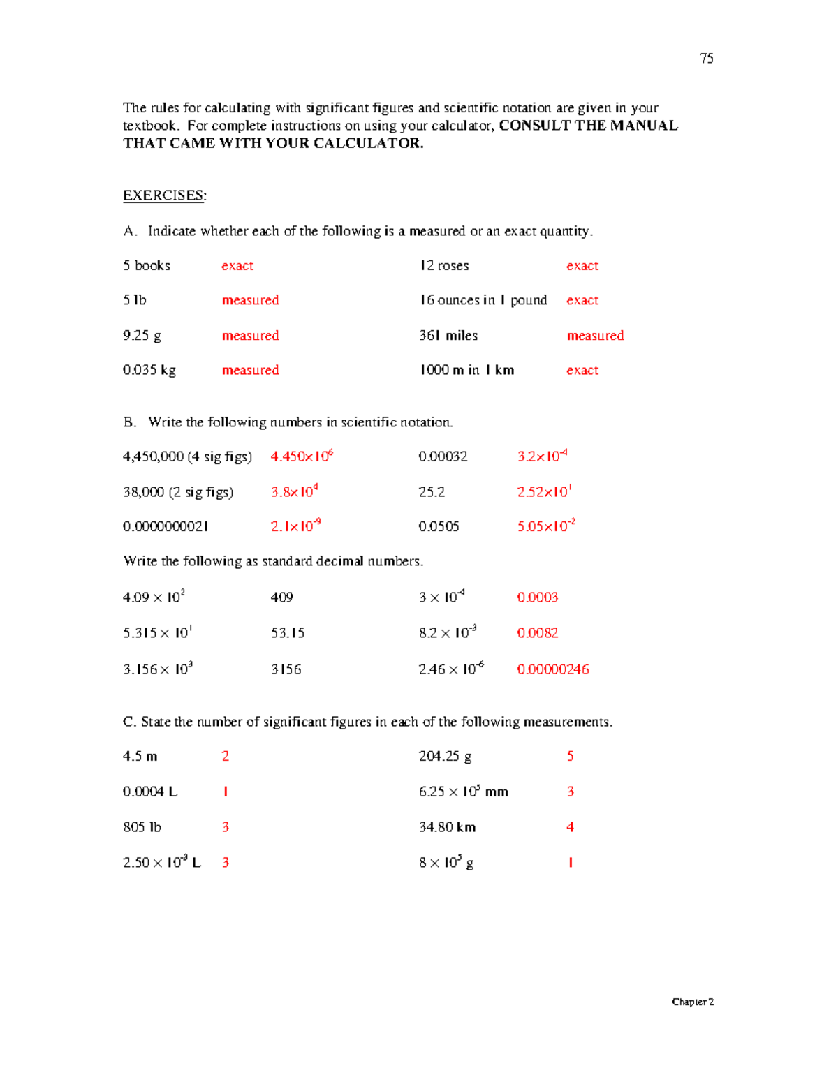 Lab 2 Answers - Study guide - The rules for calculating with ...