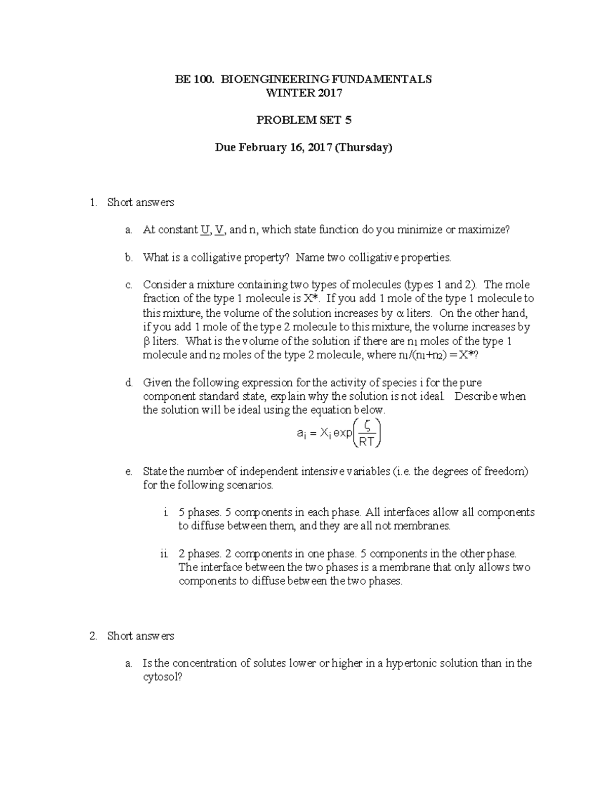 Computer Science 31 - Professor SmallBerg - Notes - BE 100 ...