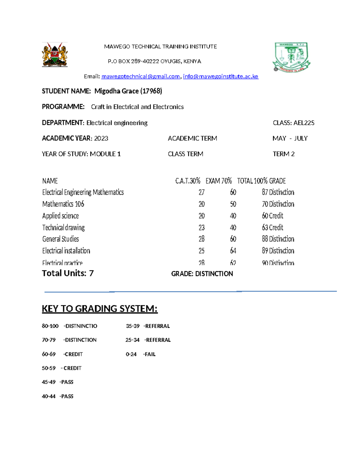 Mawego Technical Training Institute - MAWEGO TECHNICAL TRAINING ...