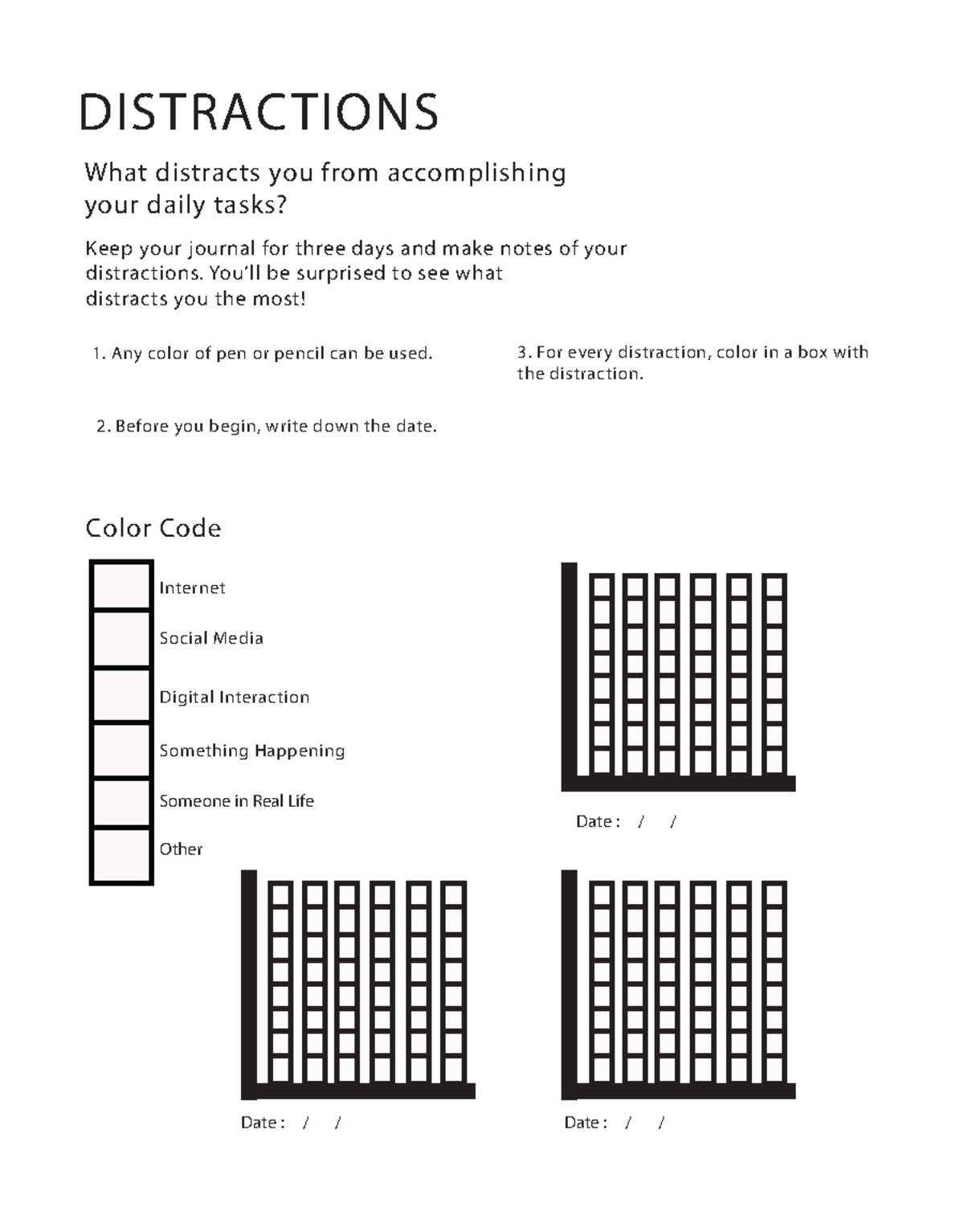 Data gathering activities - DISTRACTIONS What distracts you from ...