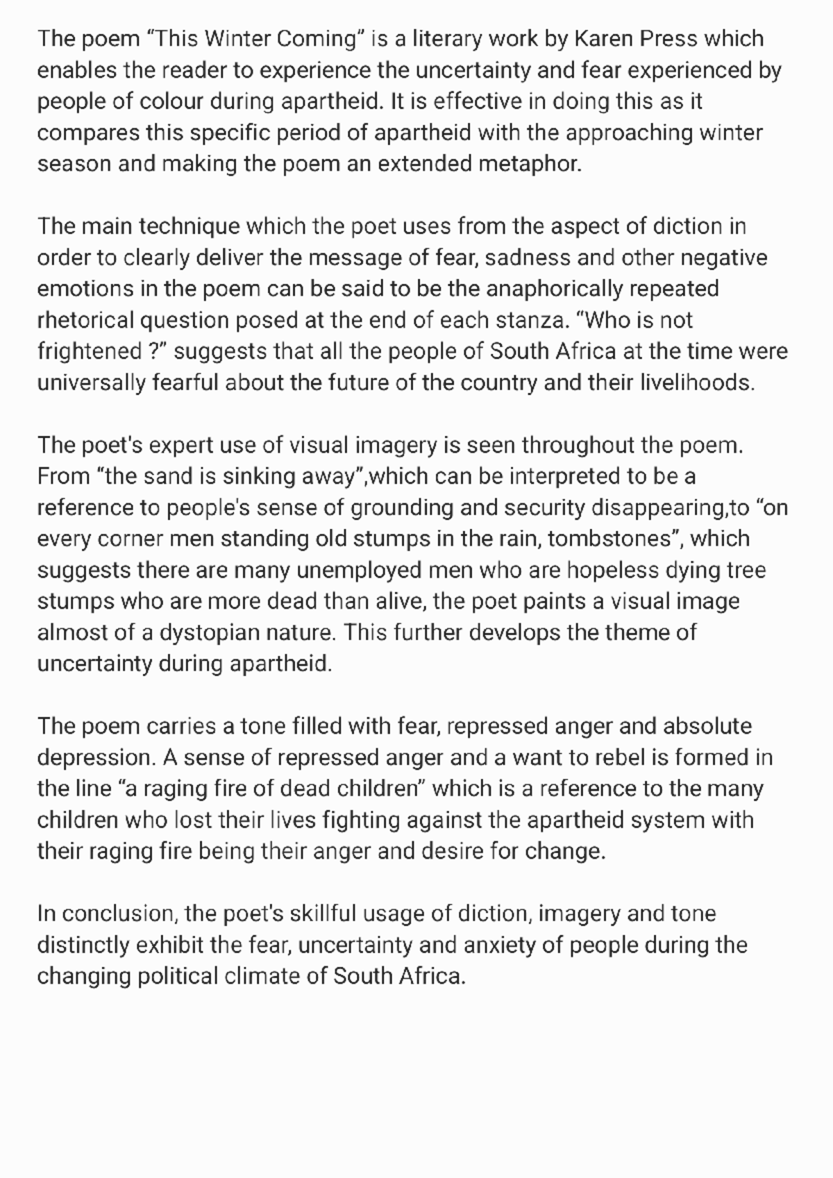 This winter coming poem essay - The poem Winter is a literary work ...