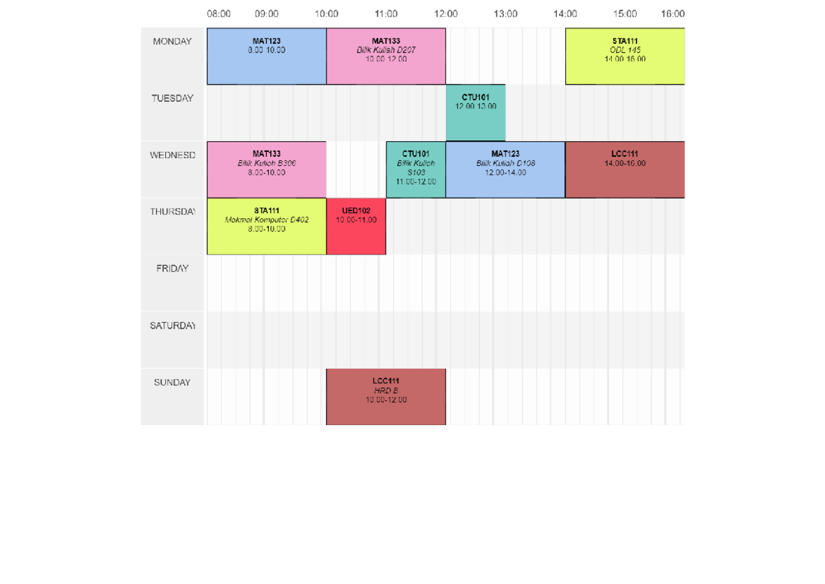Timetable D1CDCS1431D - computer science - Studocu