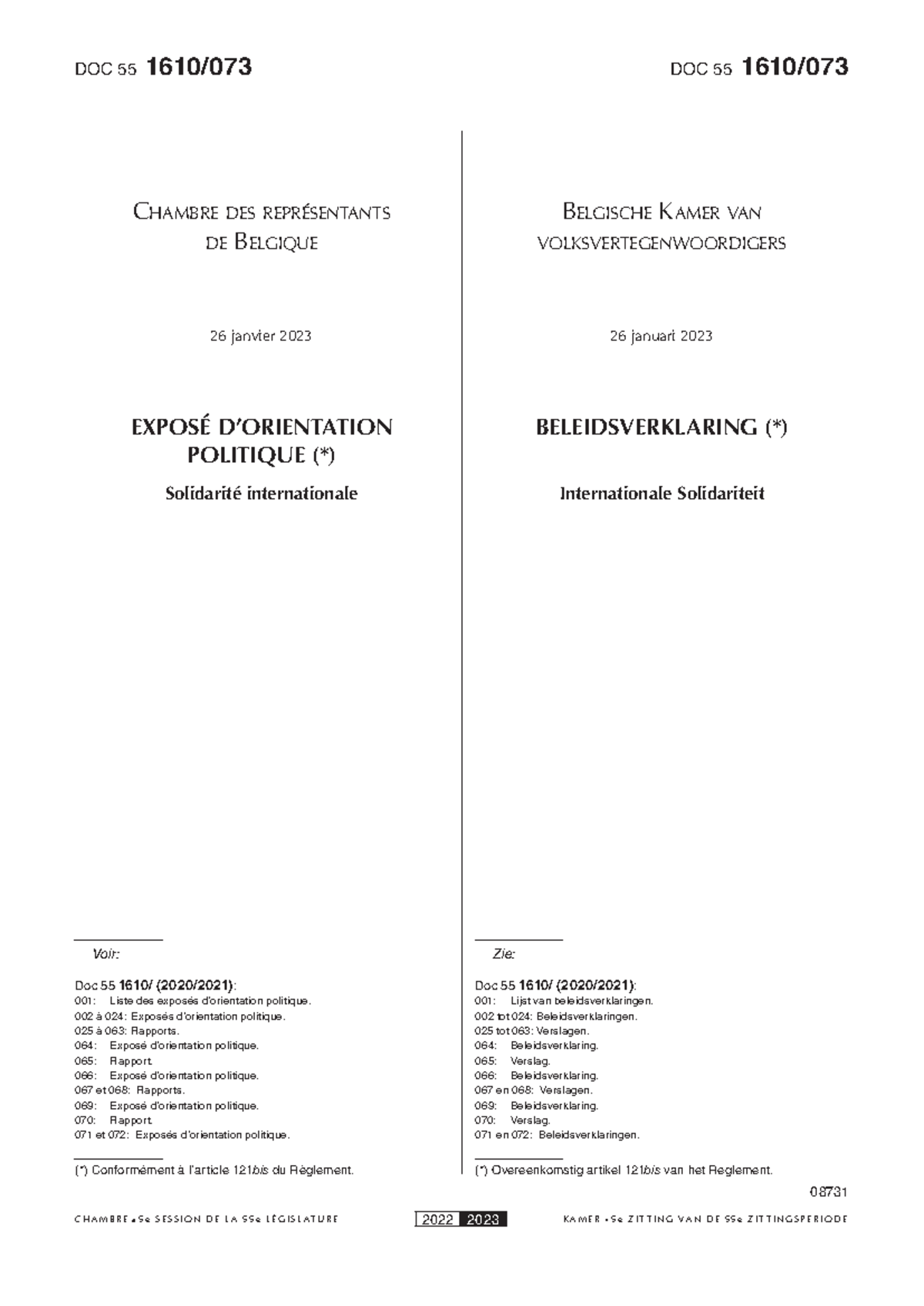 Beleidsverklaring-2023-Gennez - DOC 55 1610/073 DOC 55 1610/ 08731 26 ...
