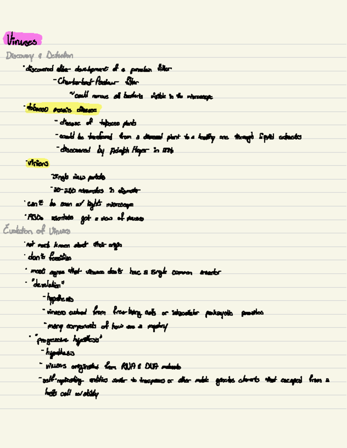 Biology 2 - Dr. Brinn's General Bio 2 Chapter Notes - Viruses Discovery ...