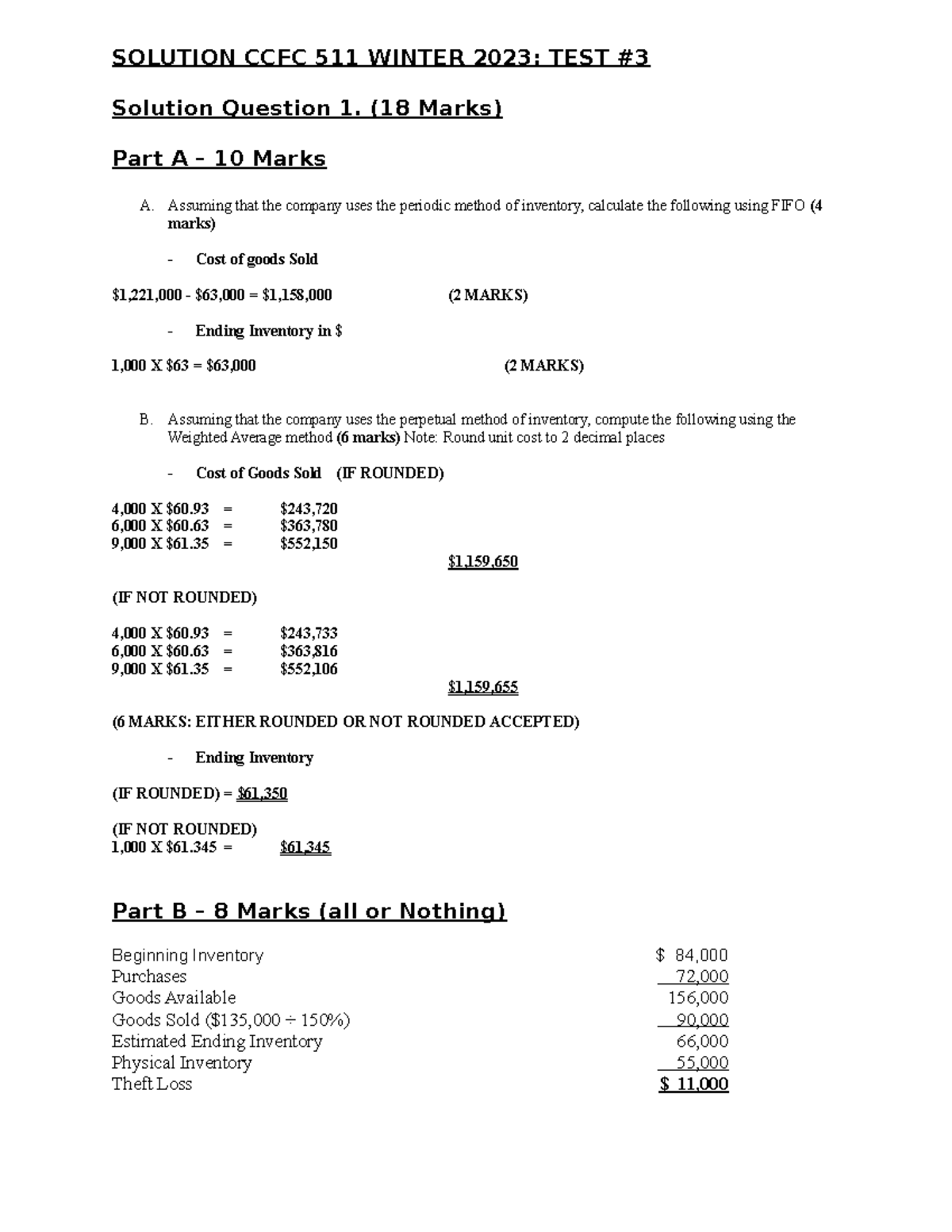 Solution CCFC 511 Winter 2023 Test 3 - SOLUTION CCFC 511 WINTER 2023 ...