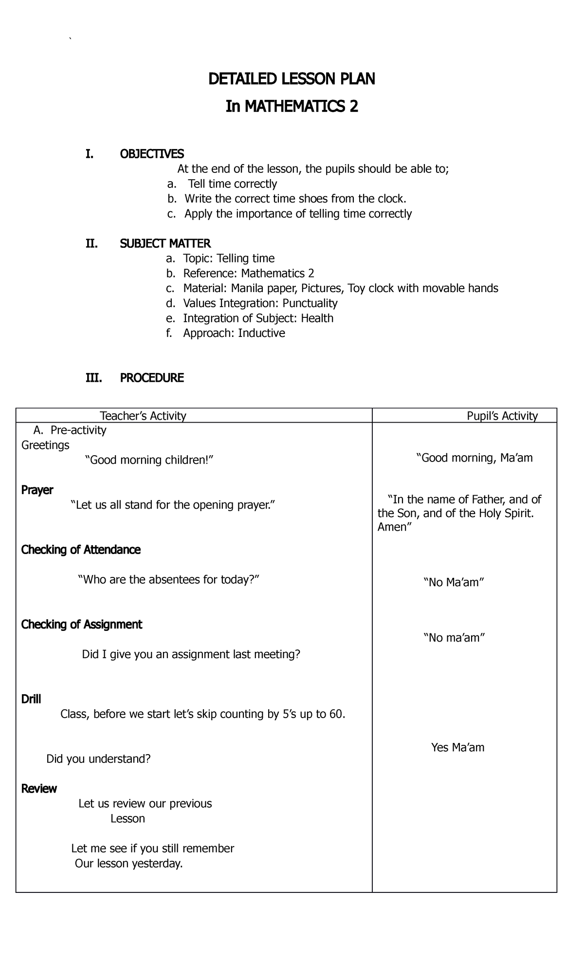 Detailed Lesson PLAN - FSFSFS - DETAILED LESSON PLAN In MATHEMATICS 2 I ...