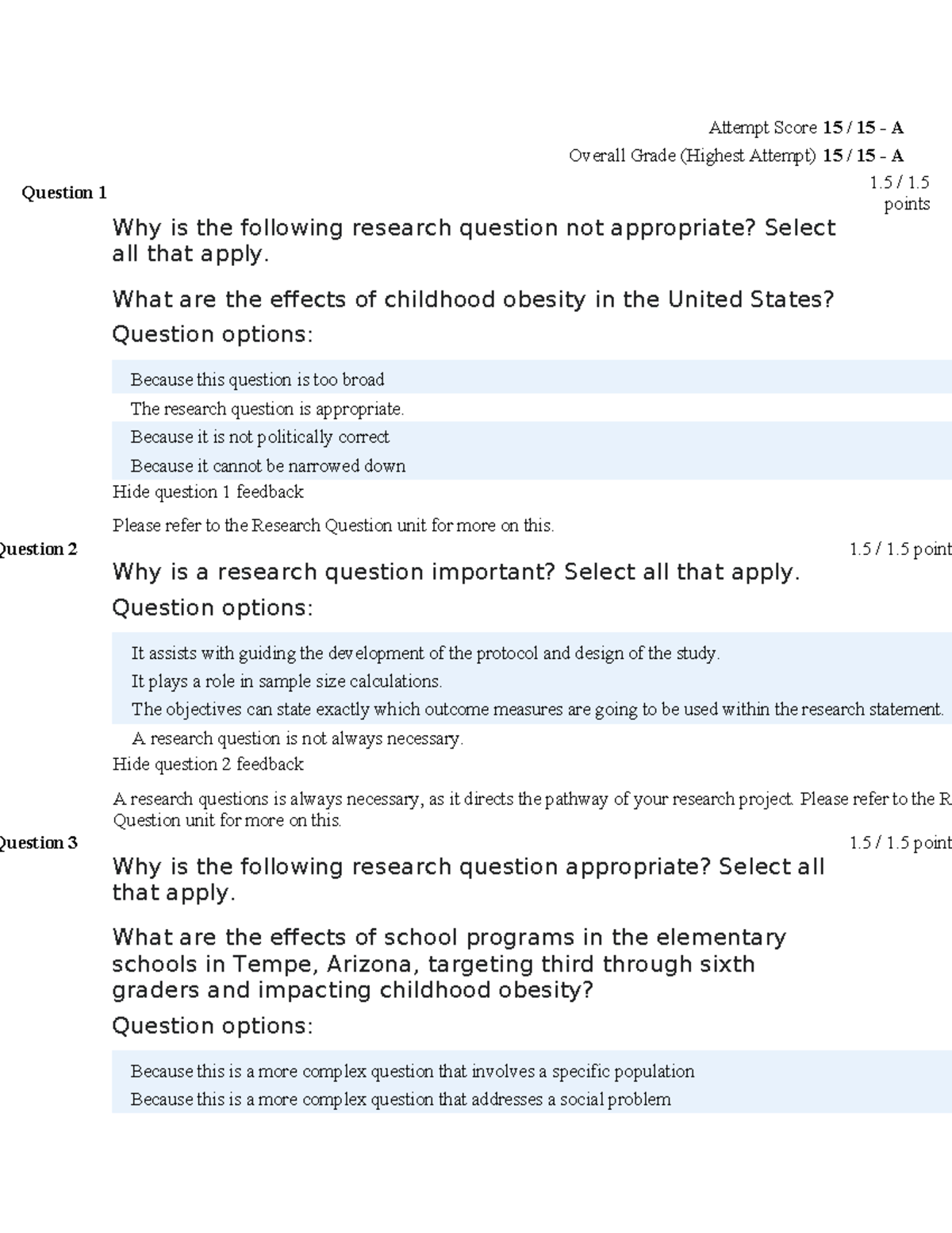 SCS-285 2-3 Module Quiz - Attempt Score 15 / 15 - A Overall Grade ...