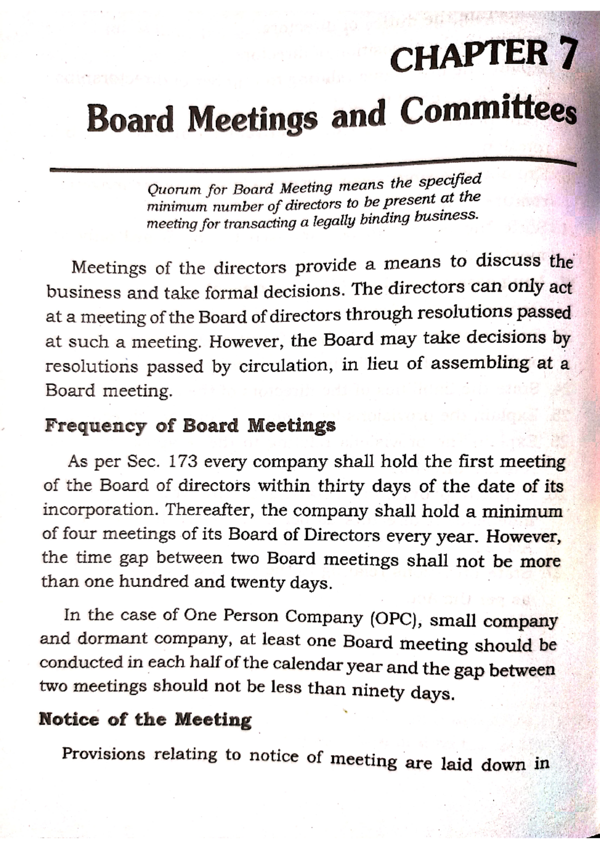 Board meetings . company administration - Studocu