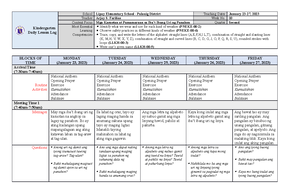LE1 Lesson Plan LEA - Language Experience Approach - Lesson Plan in ...