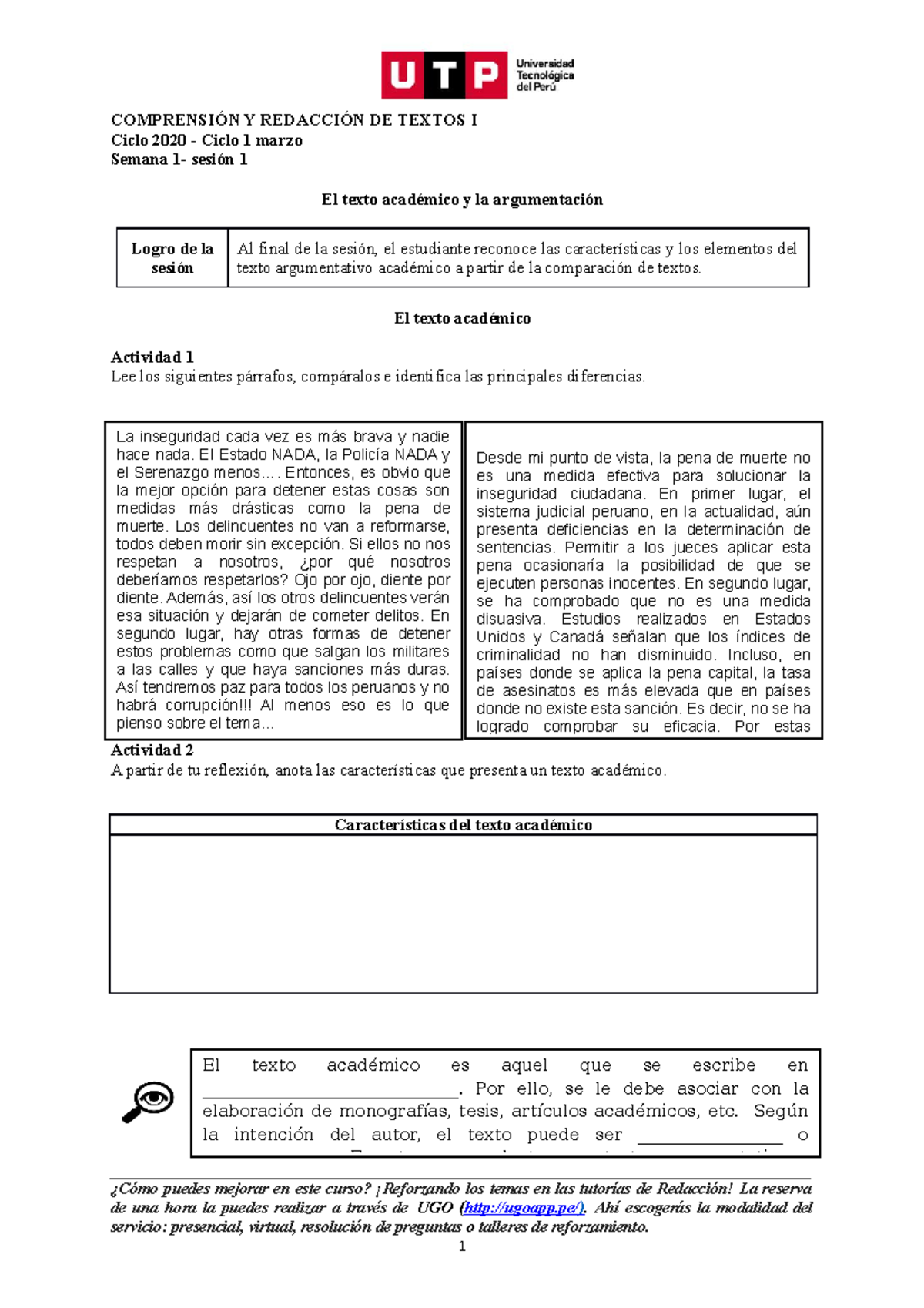 Redaccion y compresion lectora 1 - COMPRENSIÓN Y REDACCIÓN DE TEXTOS I ...