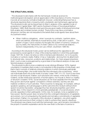 THE- Voluntarist- Model - THE VOLUNTARIST MODEL In referring to this ...