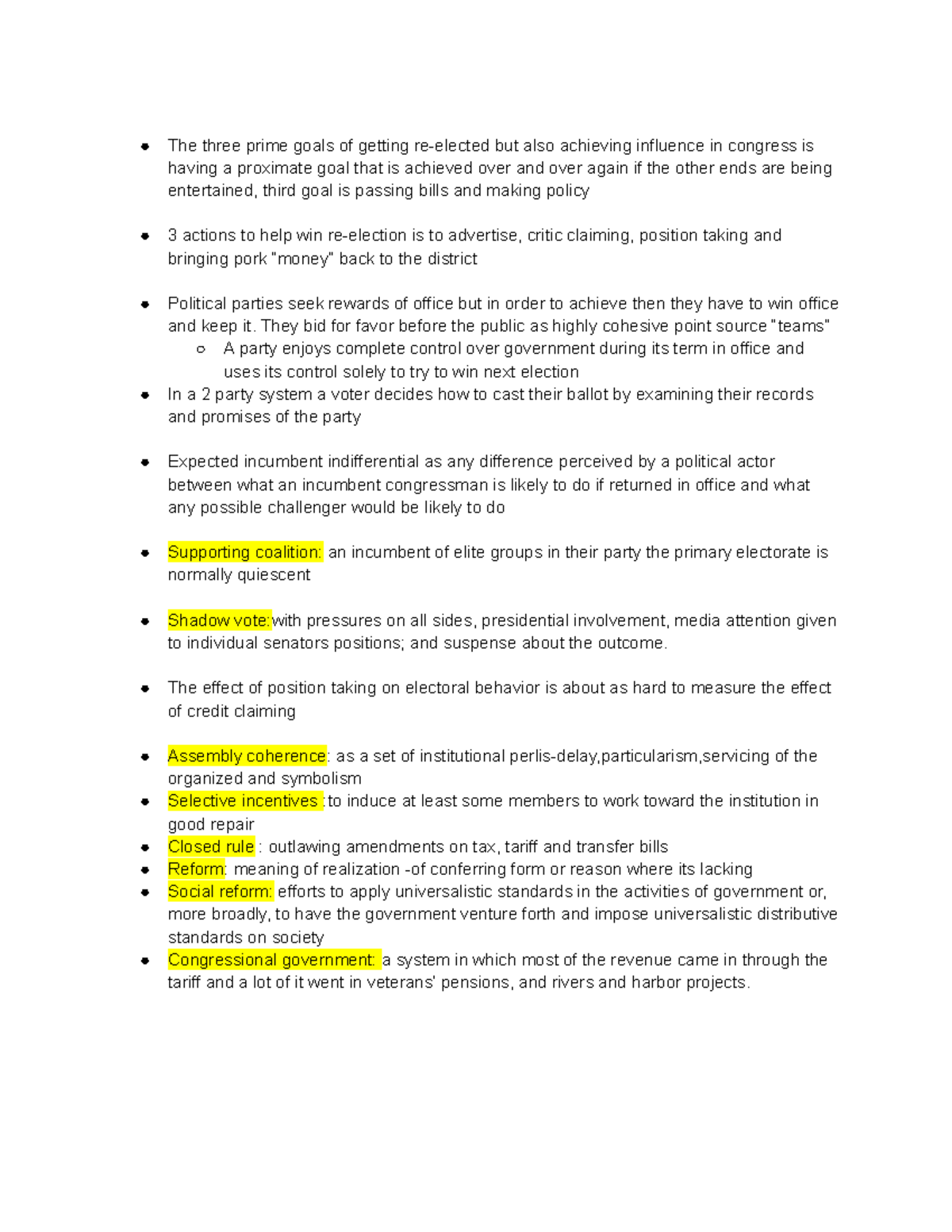 Goals for Re-election - How a candidate can win re-election and some ...