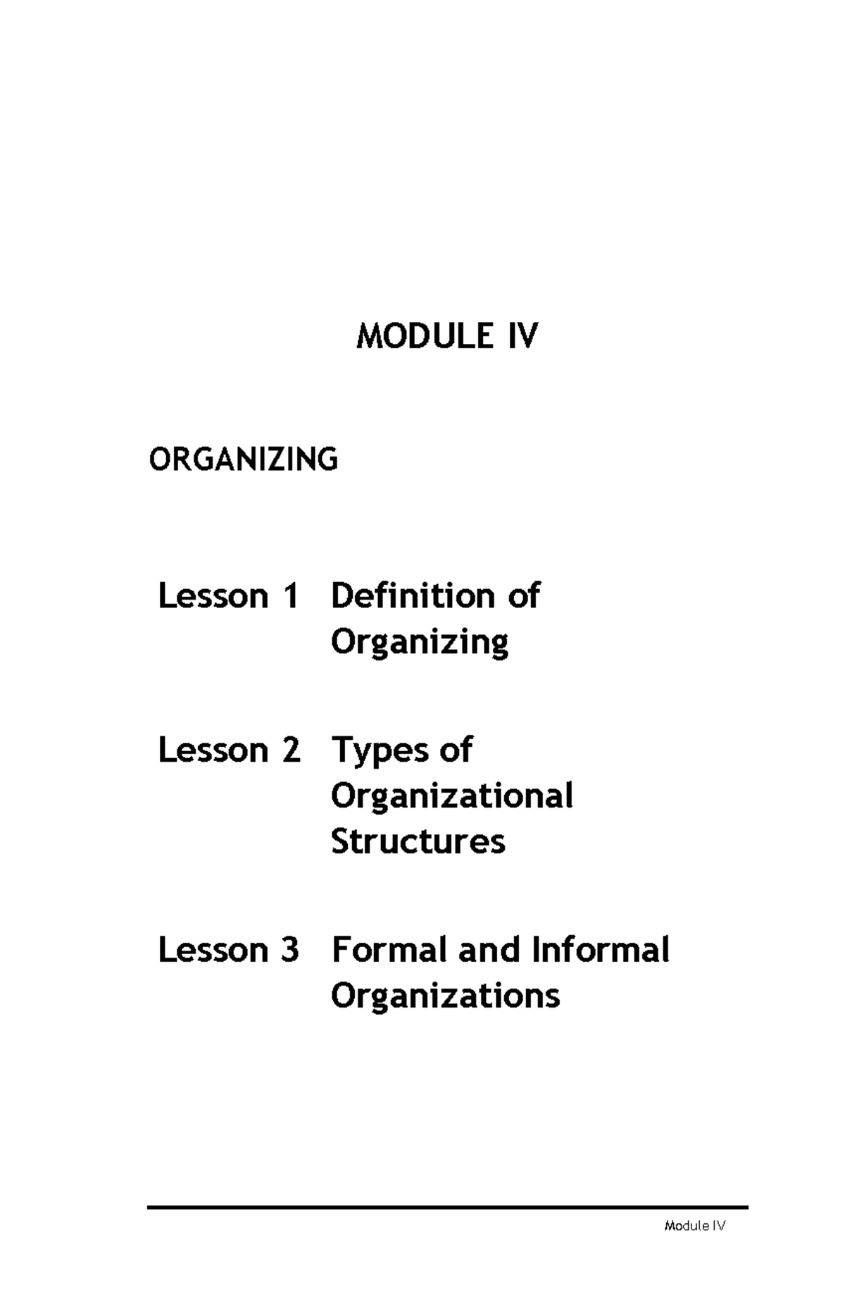 EE 163 Module IV - Study well - Module IV MODULE IV ORGANIZING Lesson 1 ...