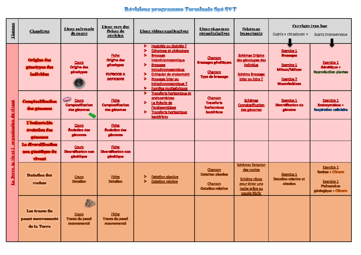 Révisions Tspé SVT - qwertyuioplkjhgfdsazxcvbnm - Révisions programme Terminale Spé SVT Thème s ...