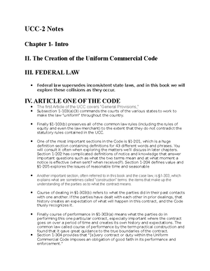 UCC 2 Outline - UCC problems and cases - UCC 2 Outline SCOPE OF ARTICLE ...