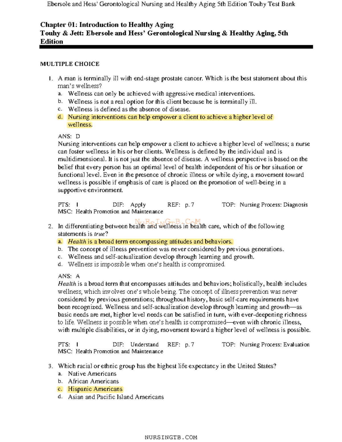 01 - Healthy Aging - N103 - Studocu