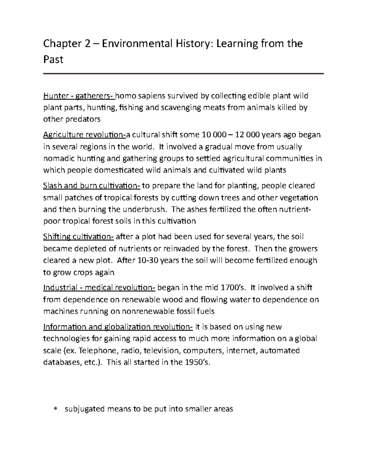 Lecture notes, chapters 1-7, 10-18, 21 - Chapter 2 – Environmental ...