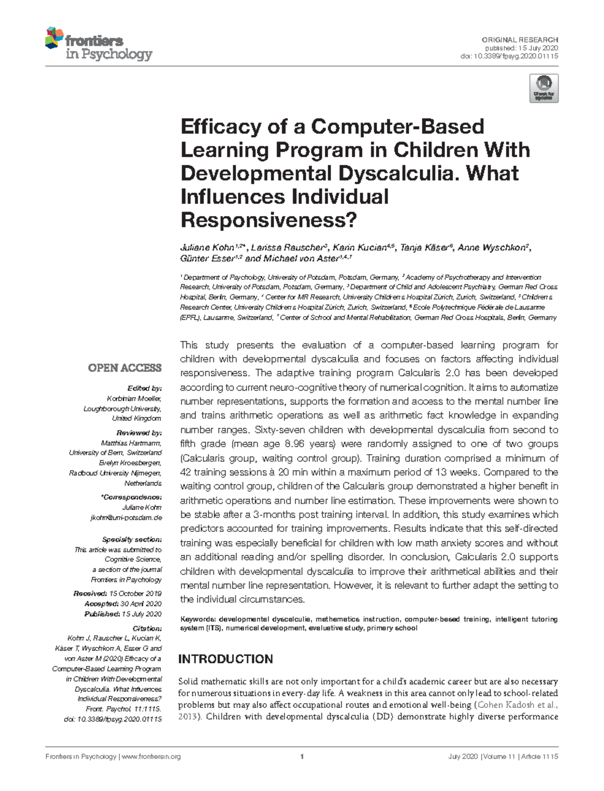 Efficacy of a Computer-Based Learning Program in C - ORIGINAL RESEARCH ...