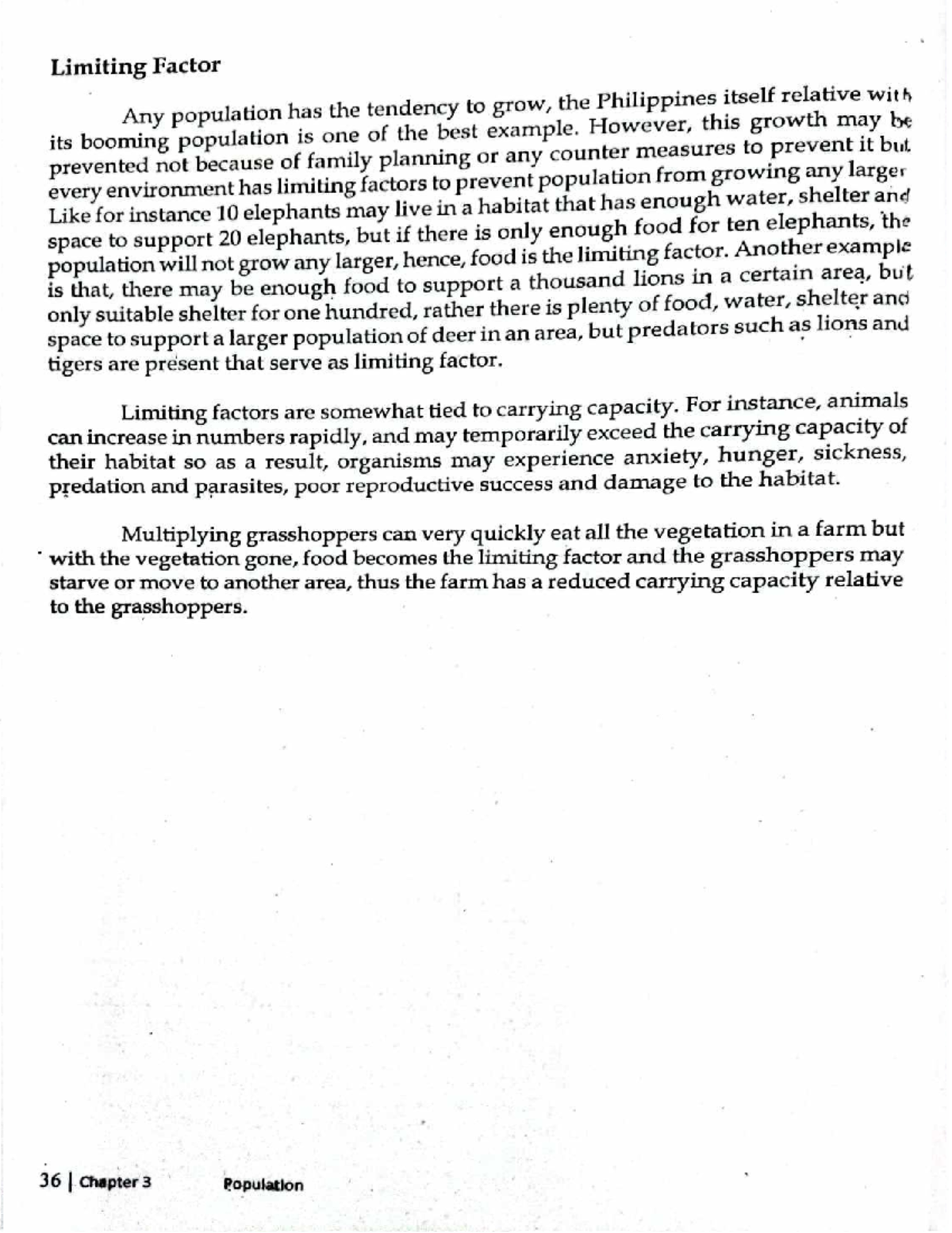 Chapter-3-Population - Limiting Factor Any population has the tendency to grow, the Philippines ...