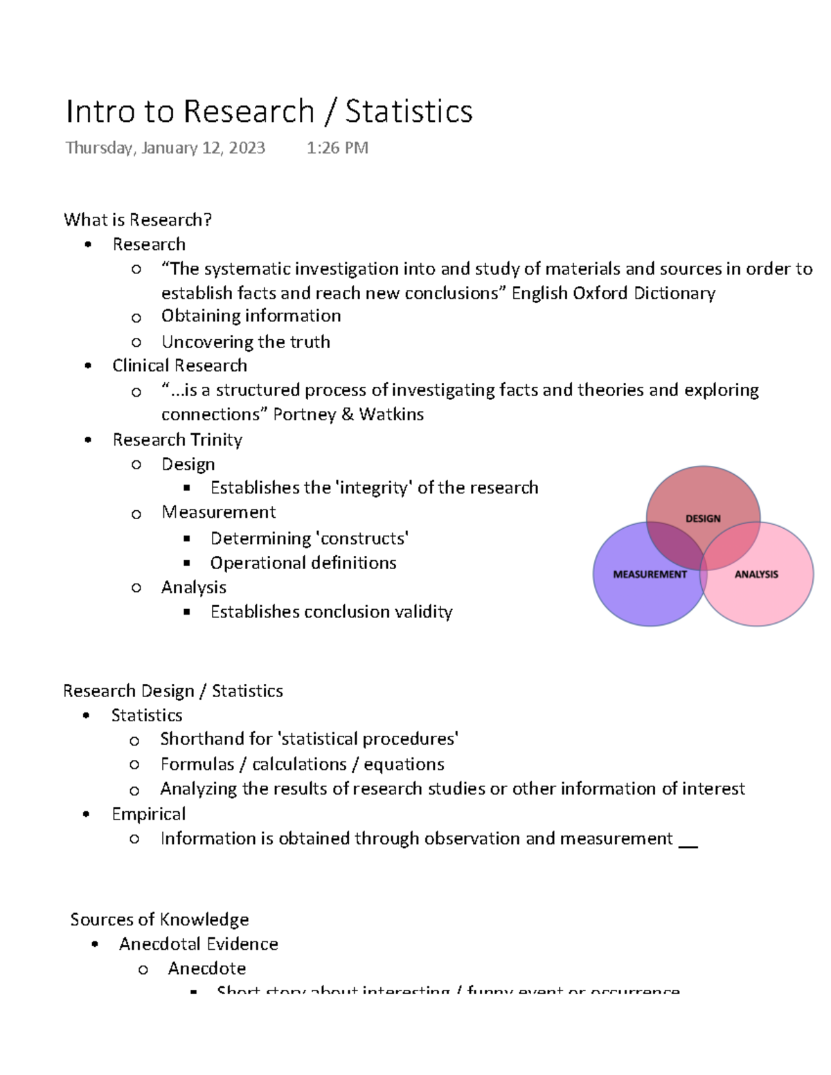 Intro to Research Statistics - What is Research? Research “The ...