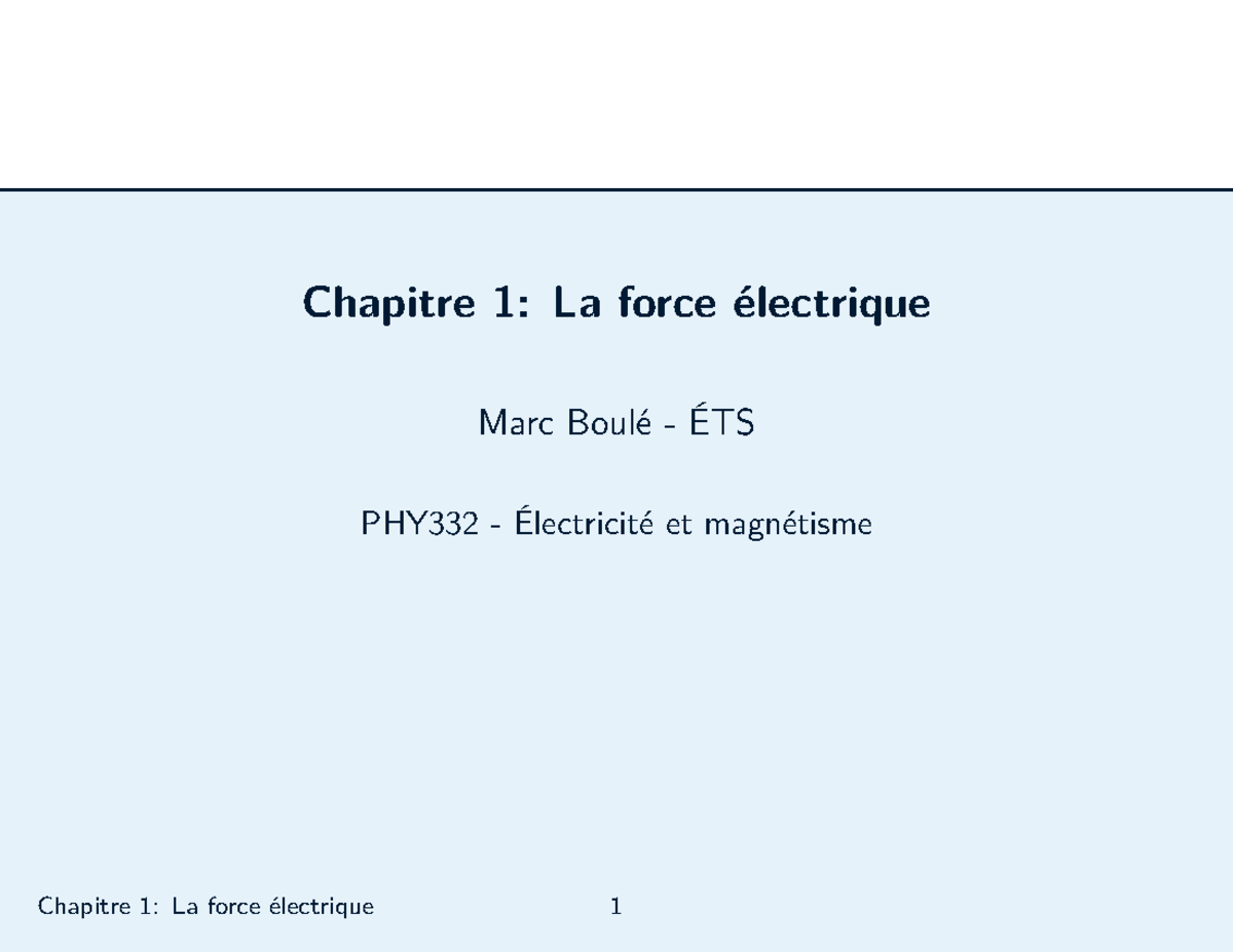 Chap01 - Note of chap 1 of physique 2 power point summary - Chapitre 1 ...