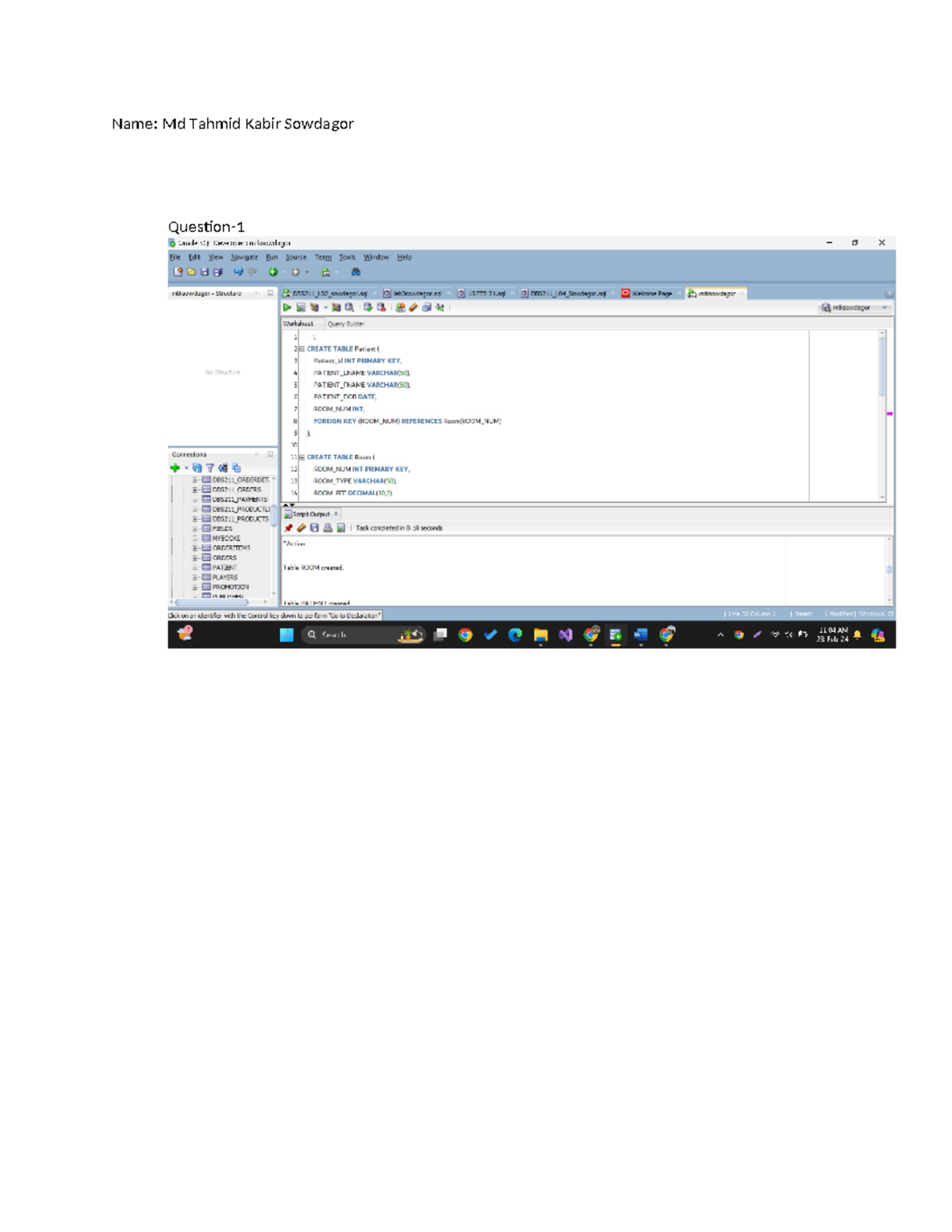 Mtksowdagor - dbs 211 - dbs311 - Name: Md Tahmid Kabir Sowdagor Question- - Studocu
