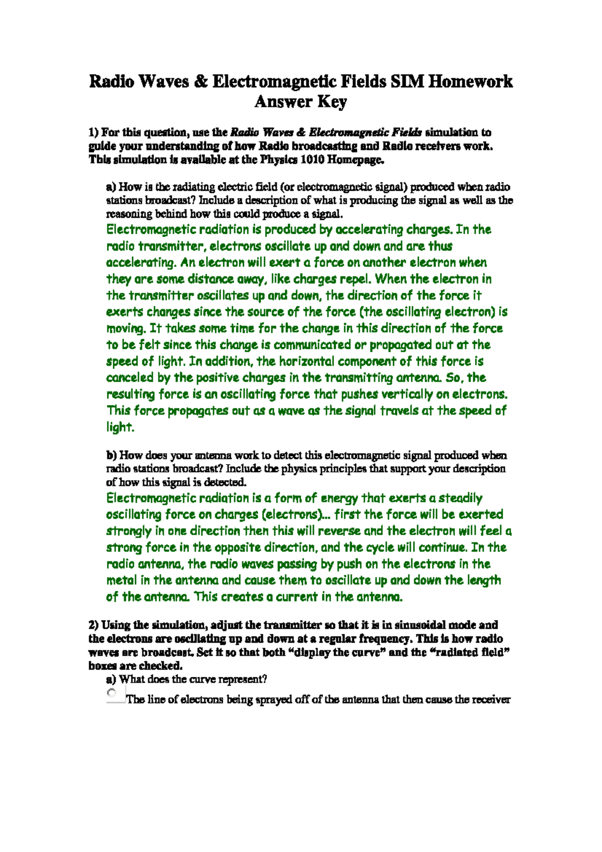 Radio Waves & Electromagnetic Fields SIM Homework Answer Key - Techy ...