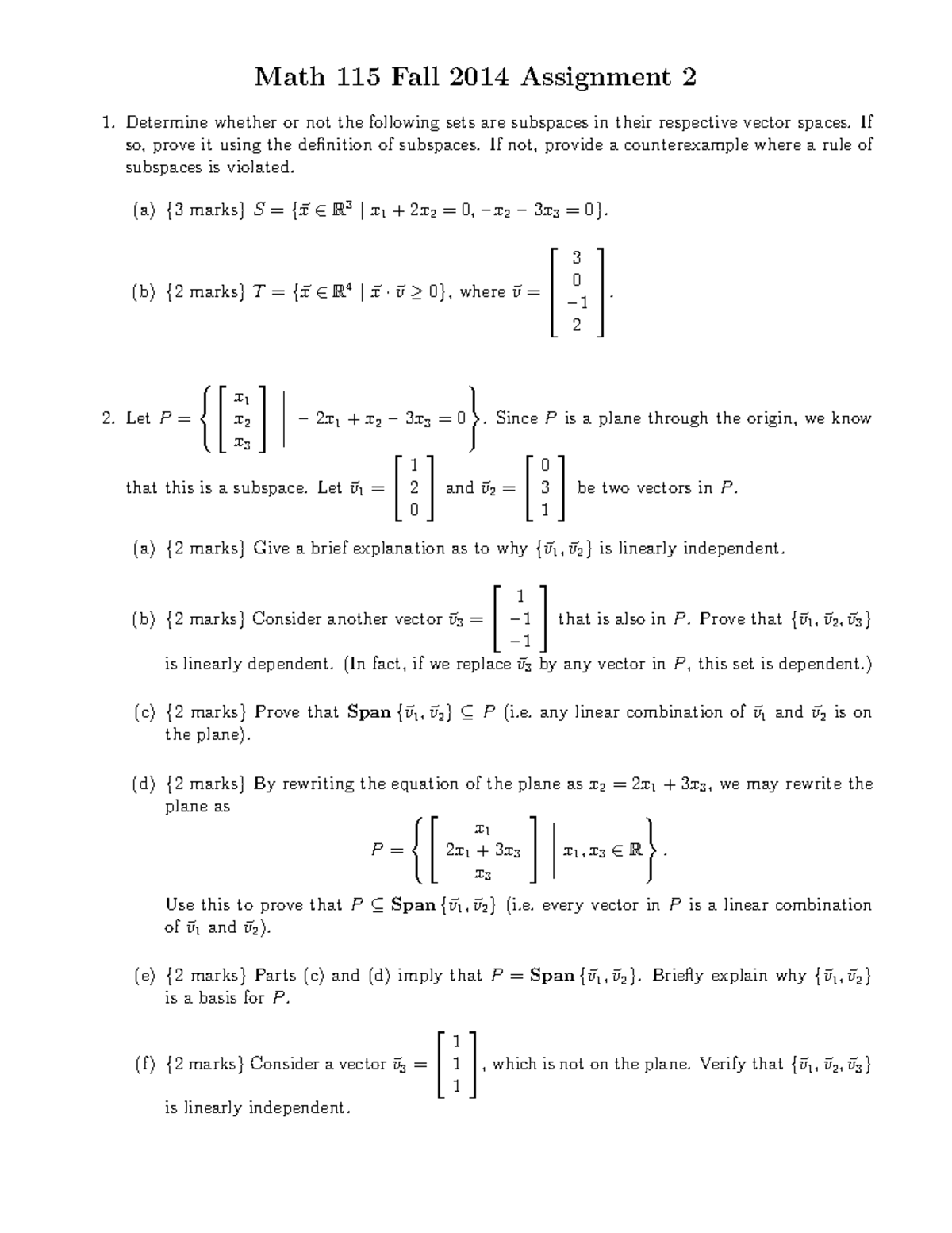 MATH115 F14 A2 - Study reference - Math 115 Fall 2014 Assignment 2 1 ...
