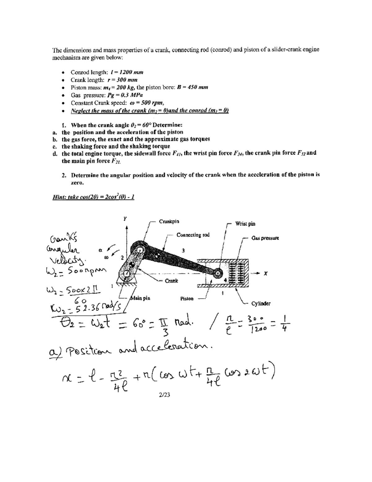 Revision Problems - good for problem - Mechanical system - Studocu