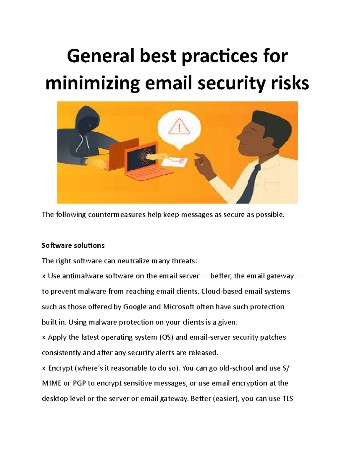 General best practices for minimizing email security risks - General ...