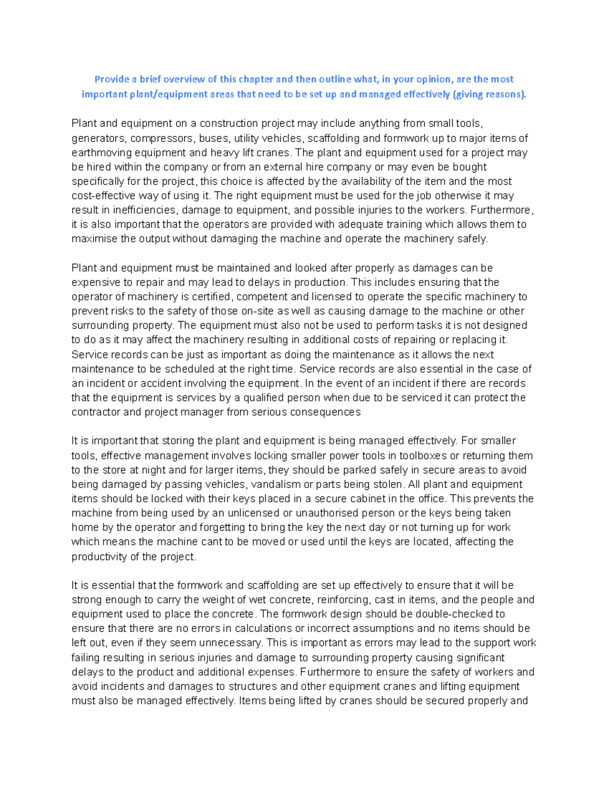 week 6 essay intro to the built environment - Provide a brief overview ...