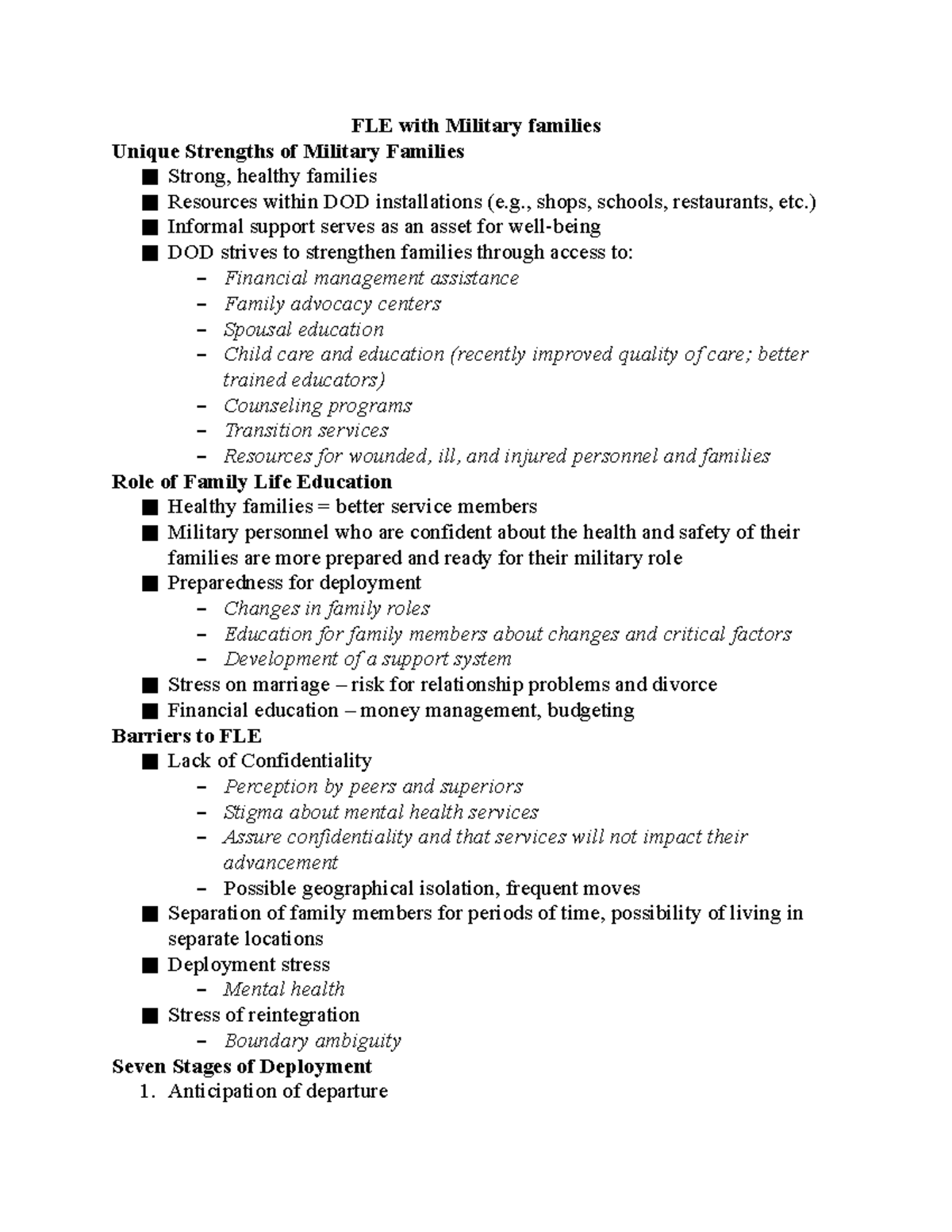 FLE with Military families - FLE with Military families Unique ...