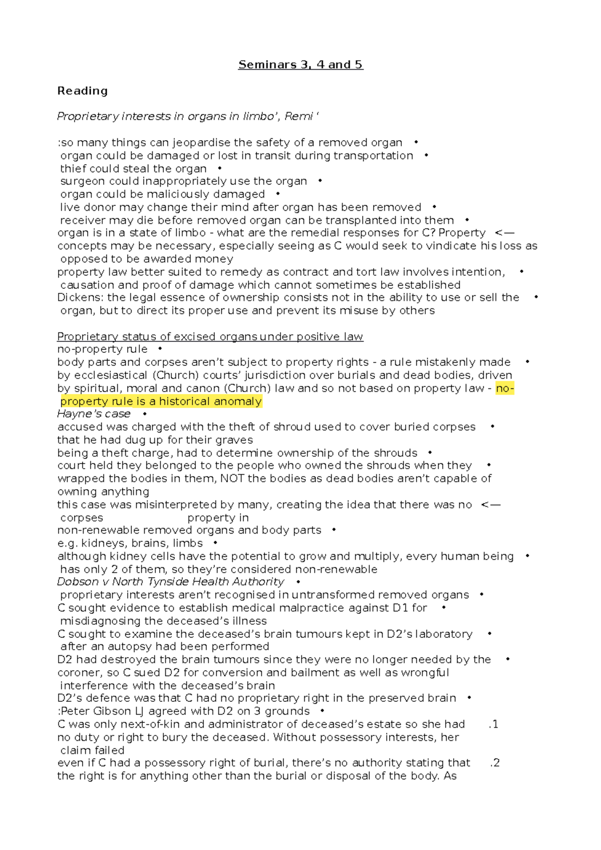 Seminars 3 4 And 5 Proprietary Interest In Bodily Parts Seminars 3 seminars-3-4-and-5-proprietary-interest-in-bodily-parts-seminars-3