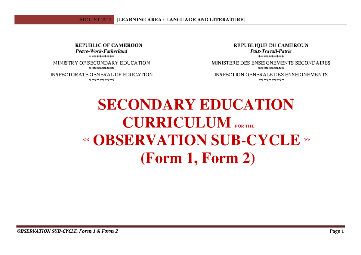 French-English-Ancienct Lanaguages Competency based approach form one ...
