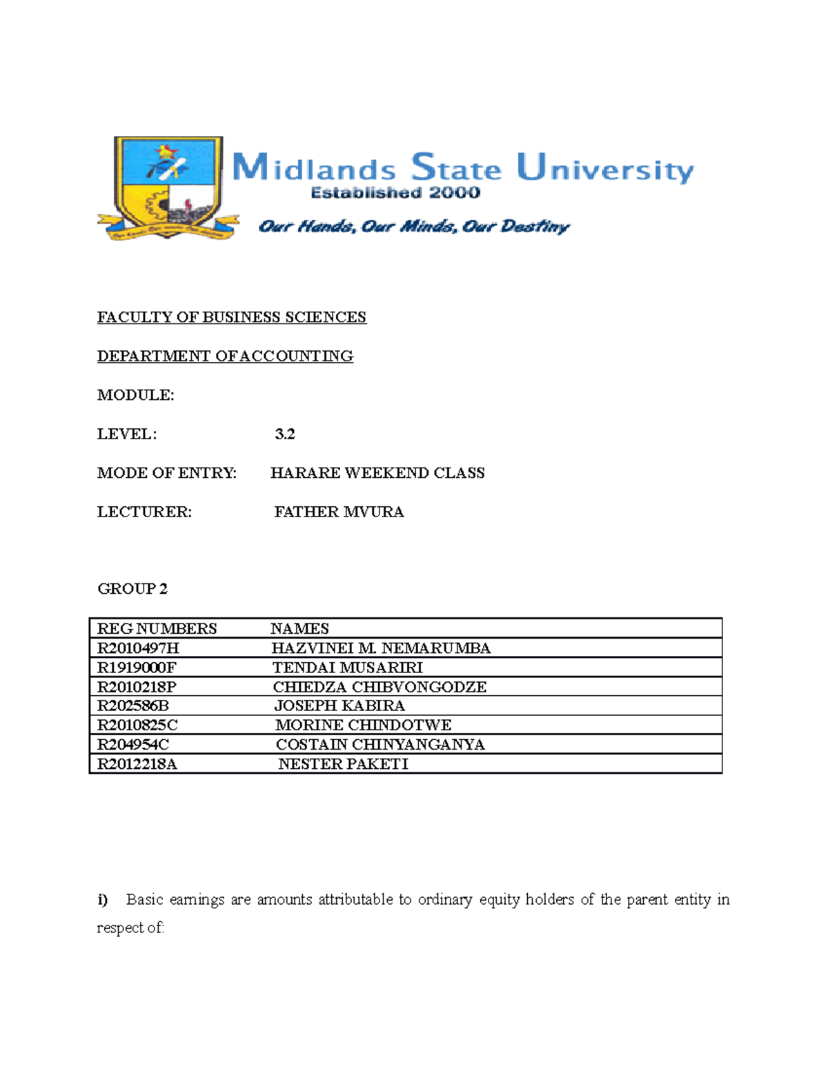 Group 2 Acc411 Assignment Faculty Of Business Sciences Department Of