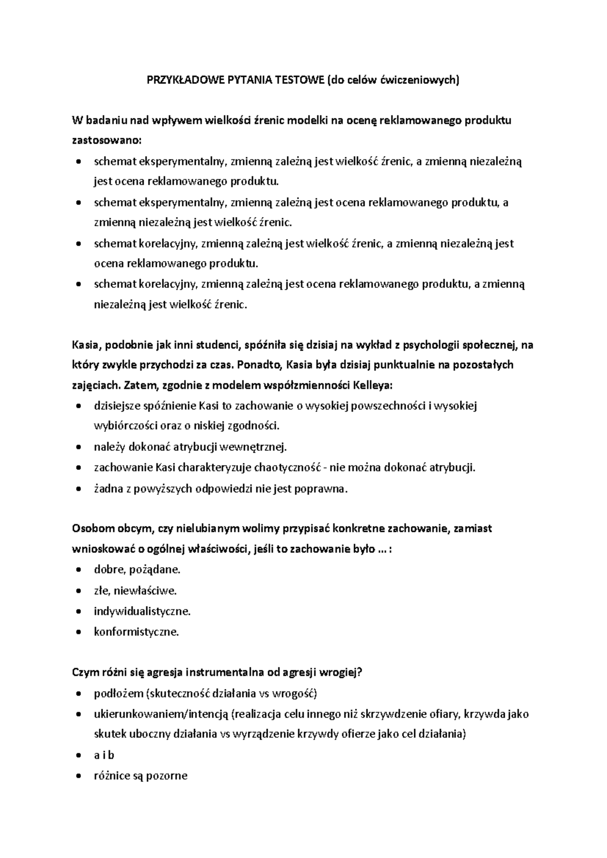 2023-2024 Wd PS zima PrzykŁ Adowe Pytania Testowe - PRZYKŁADOWE PYTANIA ...