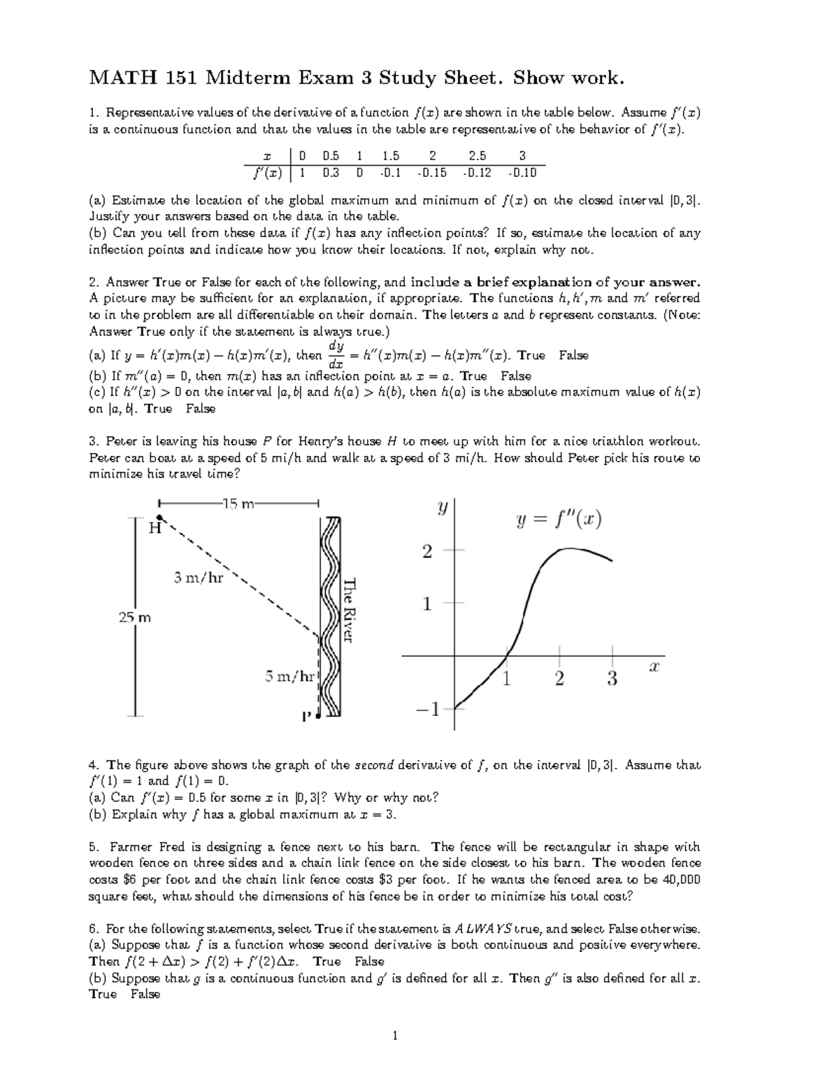 151review 3 - MATH 151 - Studocu