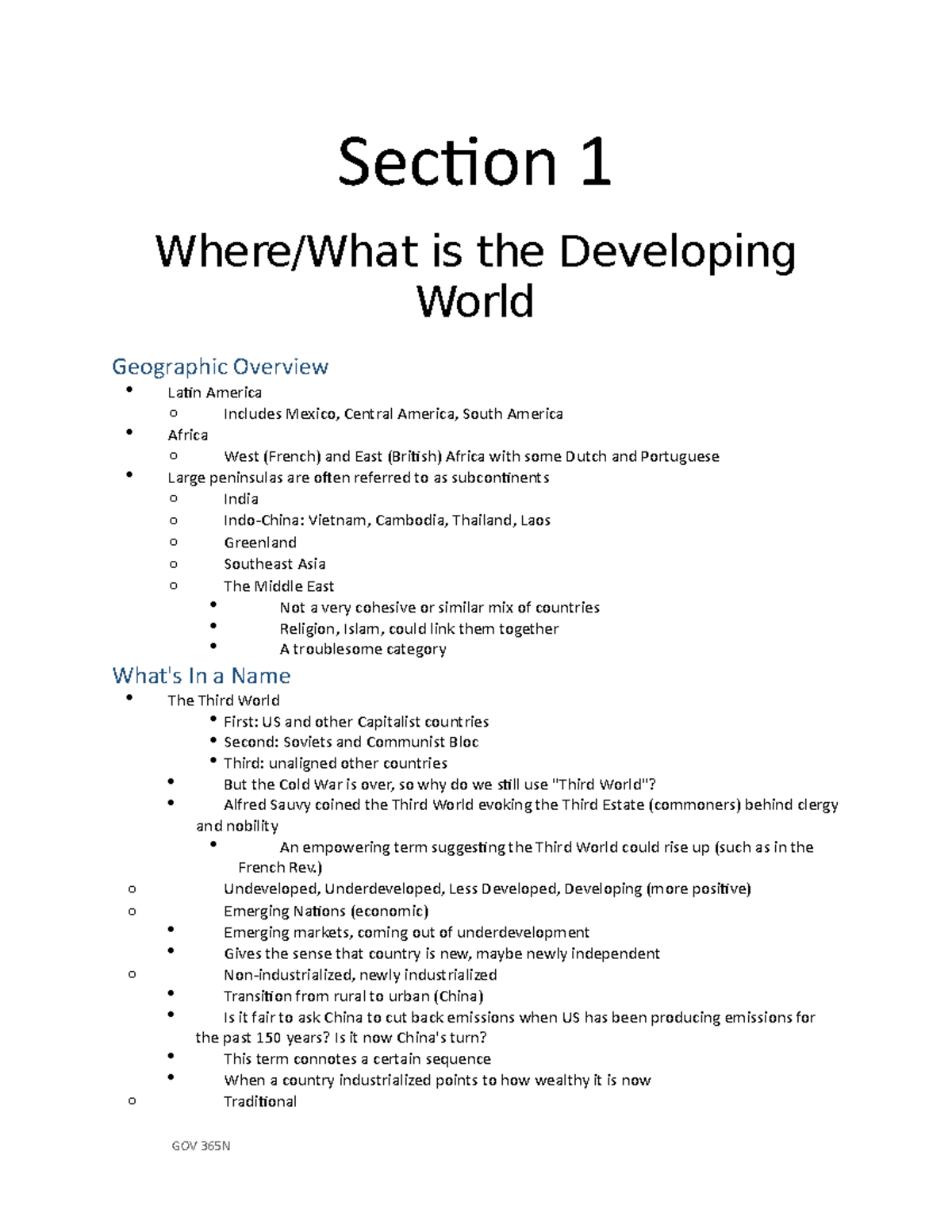 Lecture Notes, Lecture Every Lecture For The Class - Section 1 is the ...