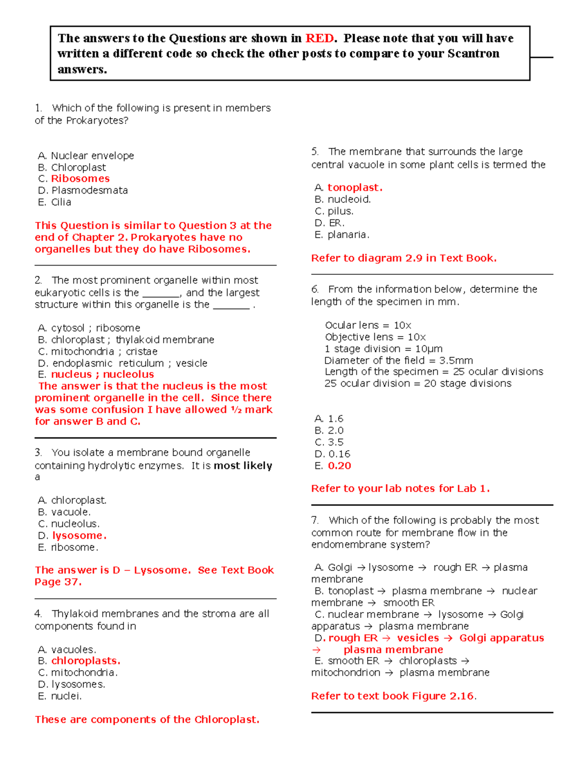 Midterm Exam 2012, Questions and answers - The answers to the Questions ...