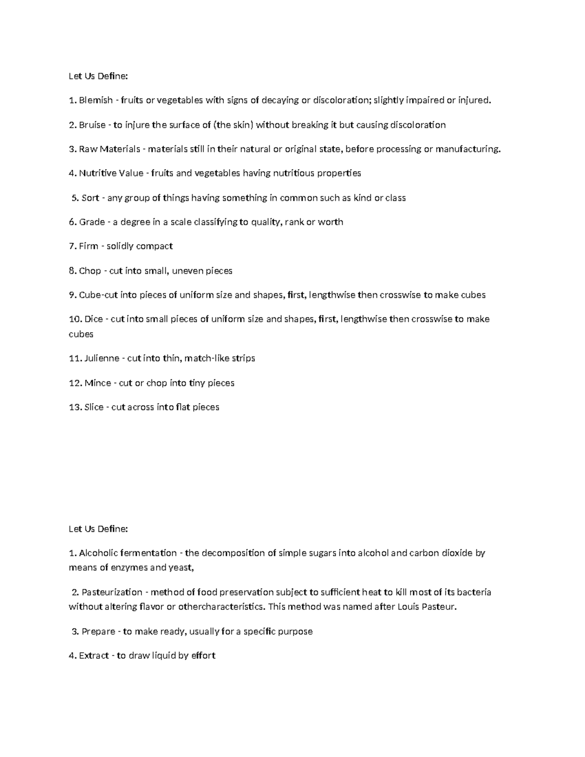 Food Processing Definition of Terms - Let Us Define: Blemish - fruits ...