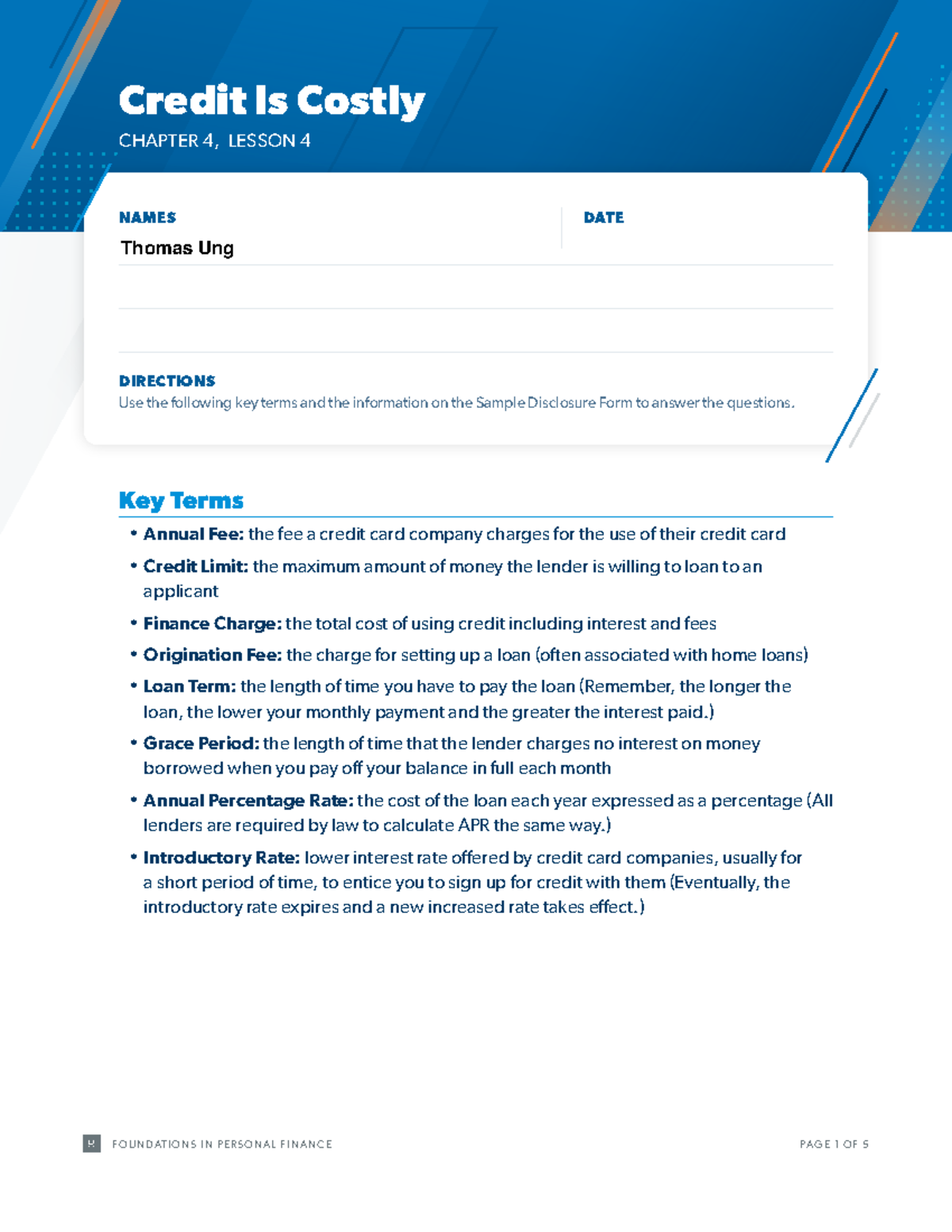 SC-6.2 Student Activity Packet - CHAPTER 4, LESSON 4 NAMES DATE ...