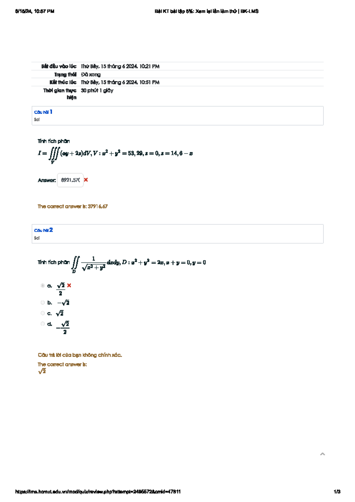 GT2 quiz - sdfasf - làm thu I Bat dau vao lúc Thu Bay, 15 tháng 6 2024 ...