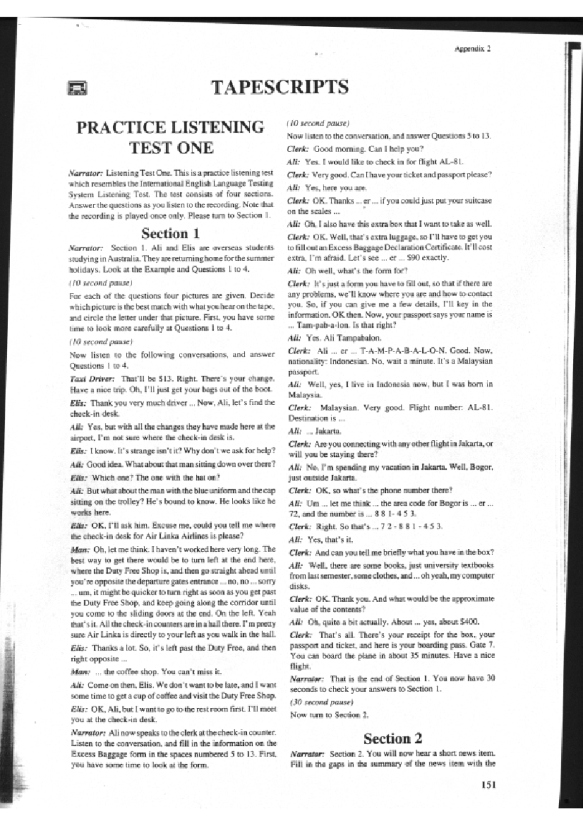 101 tapescripts and answers - English Communication - Studocu